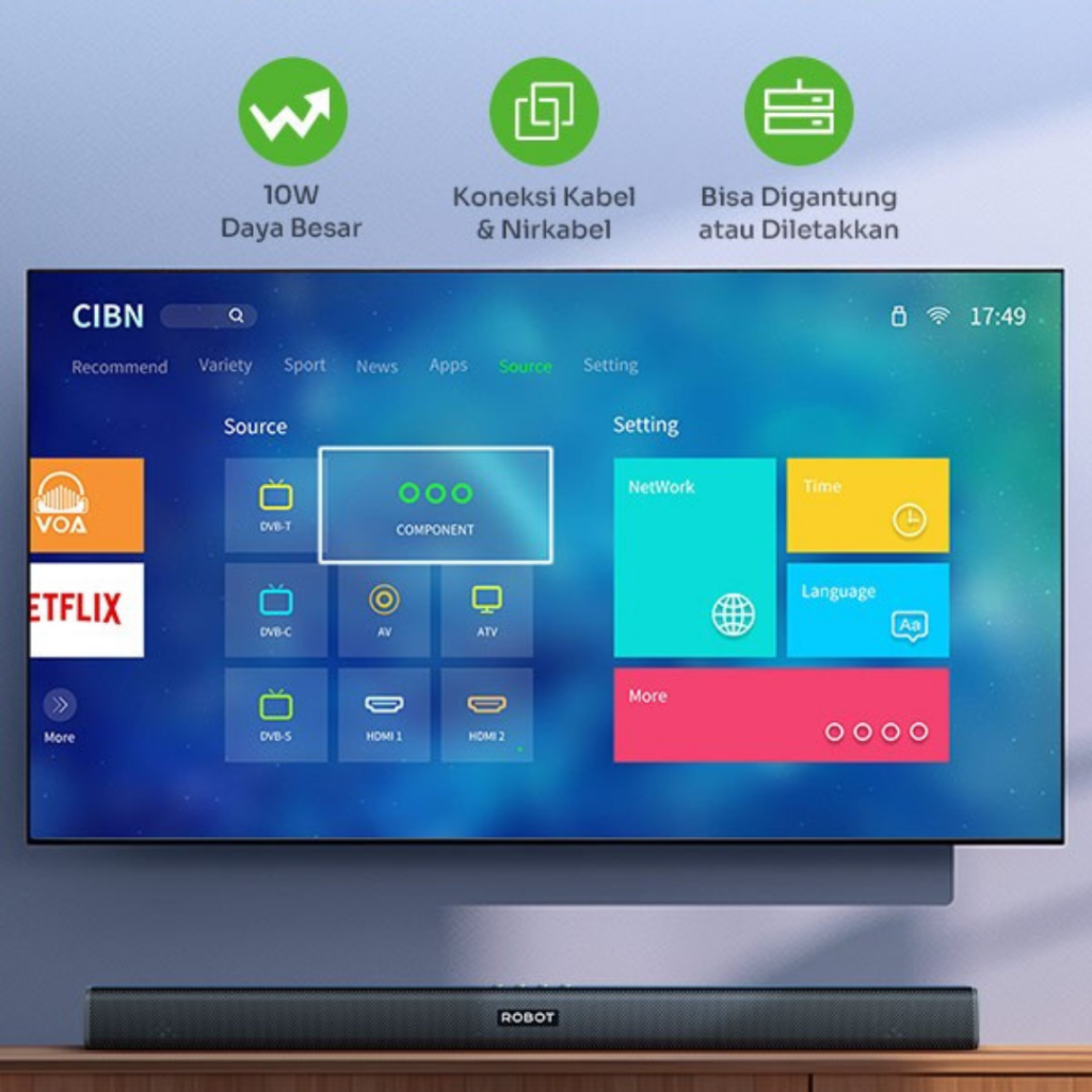 SPEAKER SOUNDBAR ROBOT RB590 BLACK – BTGCOM