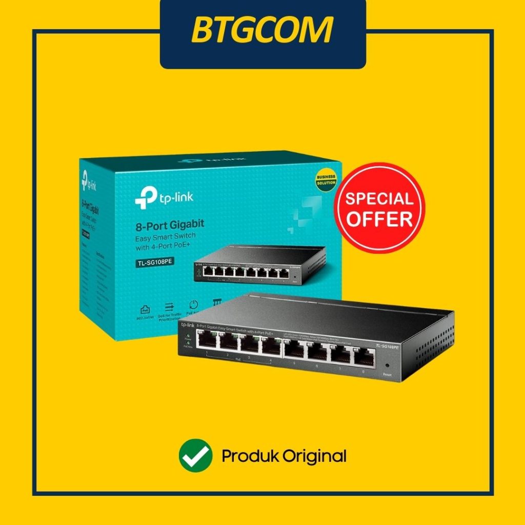 TP-LINK TL-SG108PE 8-PORT GIGABIT EASY SMART SWITCH WITH 4-PORT POE+ ...