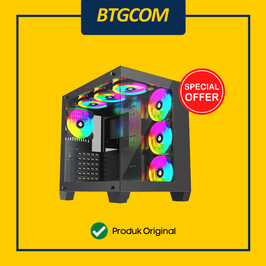 CASING MID TOWER BRIZZ D065 BLACK WITH PSU 500W – BTGCOM