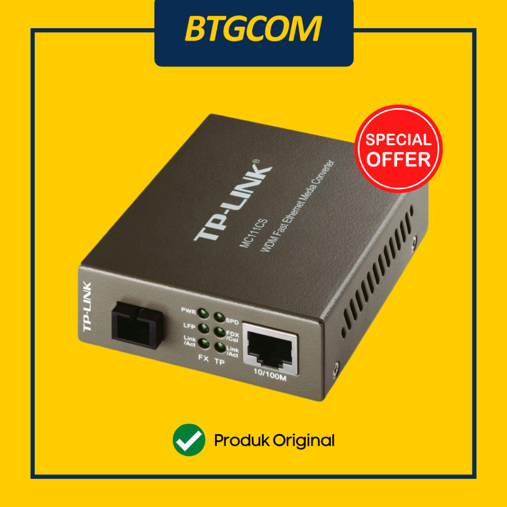 ADAPTER TP-LINK MC111CS 10/100MBPS WDM MEDIA CONVERTER FIBER TO LAN ...