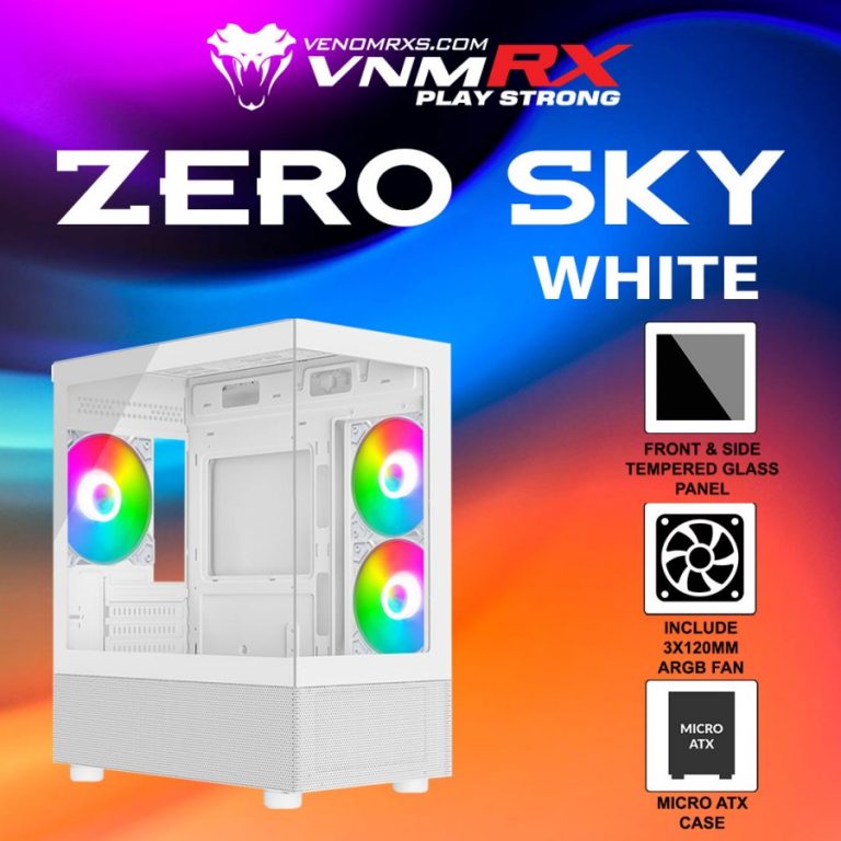 CASING M-ATX VENOMRX ZEROSKY WHITE – BTGCOM